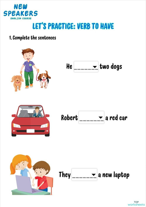 VERB TO HAVE. Interactive worksheet | TopWorksheets