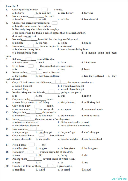 INVERSIONS 02. Interactive worksheet | TopWorksheets
