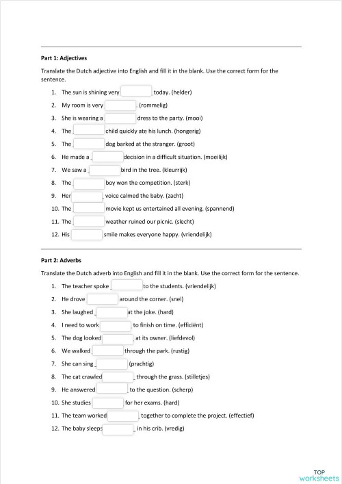 adjective vs adverbs. Interactive worksheet | TopWorksheets