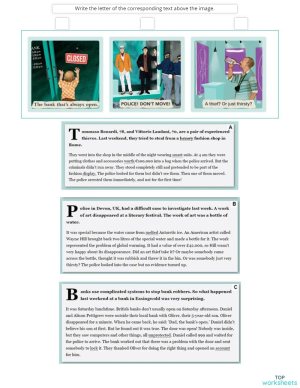 Reading - Police Stories. Interactive worksheet | TopWorksheets