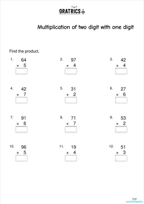 Multiplication MM. Interactive worksheet | TopWorksheets