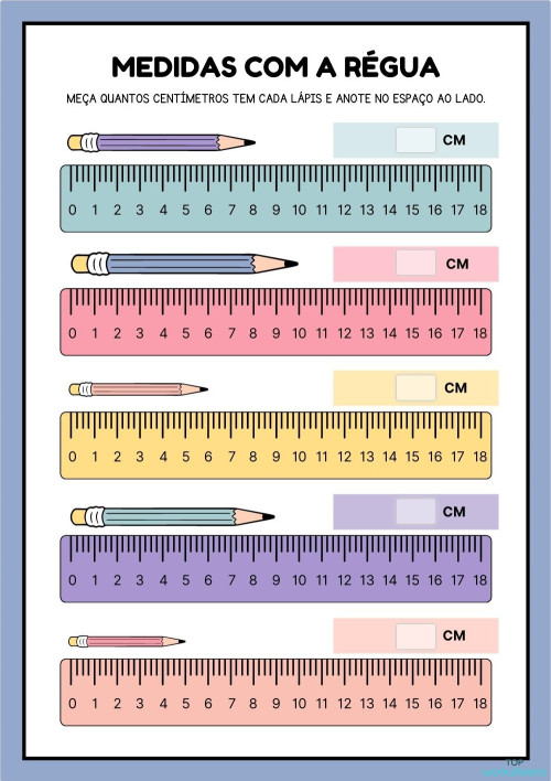 MEDIDAS COM A RÉGUA. Ficha interativa | TopWorksheets