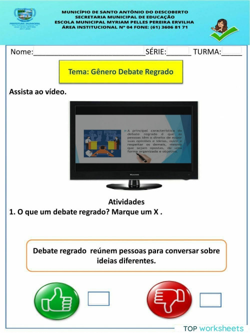 Debate regrado. Ficha interativa | TopWorksheets