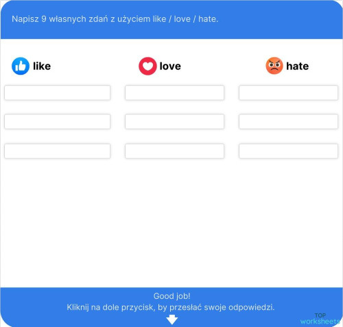 g100 - like love hate - 3. Interactive worksheet | TopWorksheets