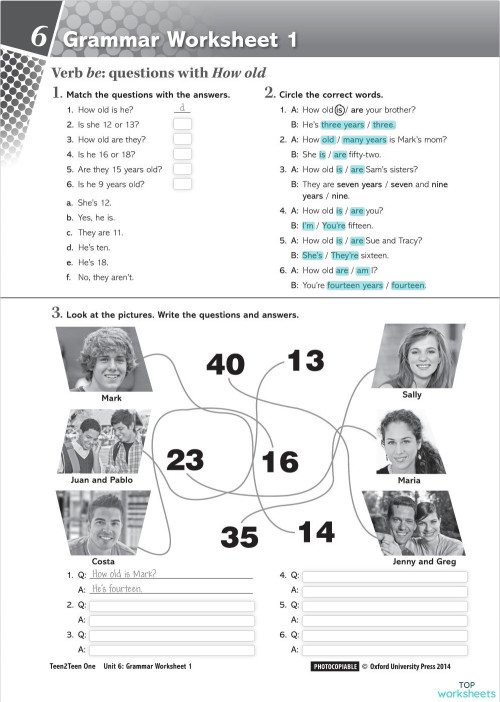 6 grammar worksheet 1. Interactive worksheet | TopWorksheets