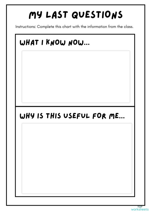 My last questions. Interactive worksheet | TopWorksheets