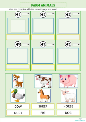 Farm and Wild Animals. Interactive worksheet | TopWorksheets