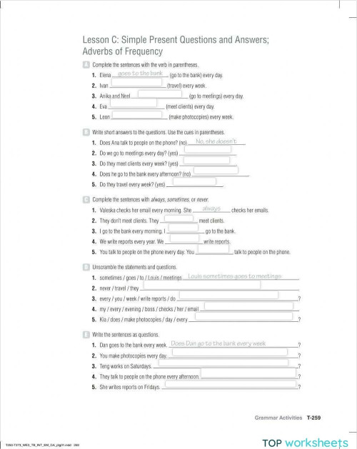 Unit 5 Lesson C. Interactive worksheet | TopWorksheets