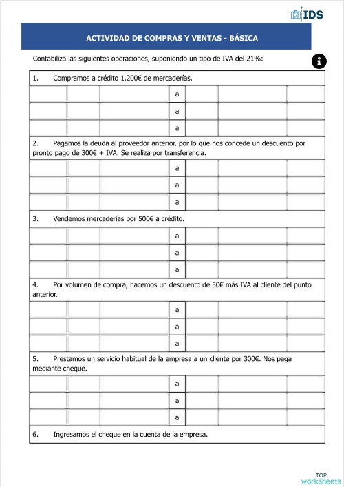 Actividad Compra Venta Basica 1. Ficha interactiva | TopWorksheets