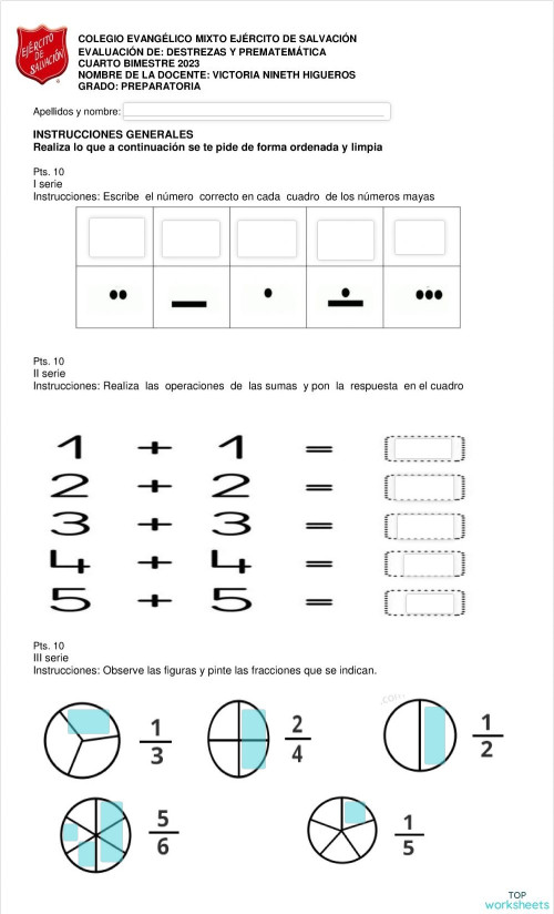 EXAMEN DE DESTREZAS CUARTO BIMESTRE. Ficha interactiva | TopWorksheets