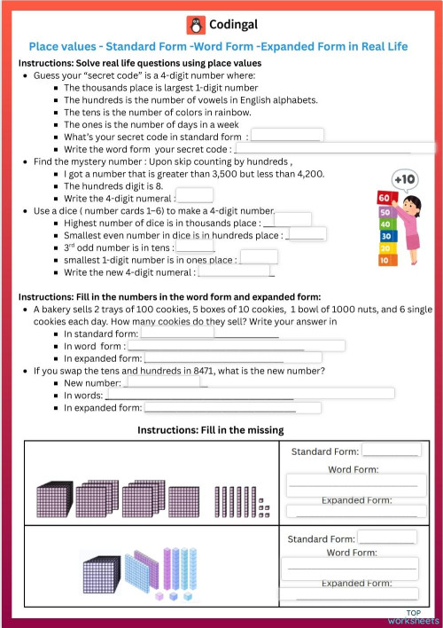 M_G03M04L08_WE01_Understand_place_value_for_4-digit_numbers_5. Interactive worksheet | TopWorksheets