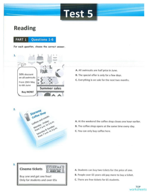 READING TEST 5. Interactive worksheet | TopWorksheets