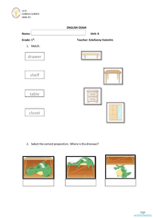 1st exam - unit 6. Interactive worksheet | TopWorksheets