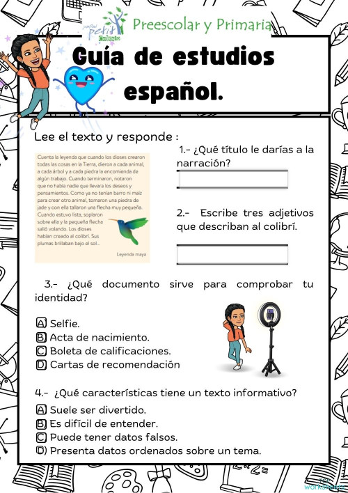Guía de español.. Ficha interactiva | TopWorksheets