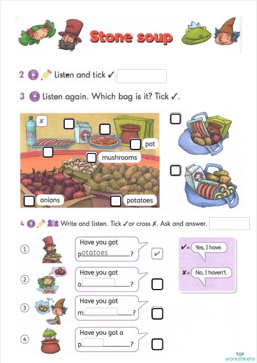 Stone Soup (Kőleves). Interactive worksheet | TopWorksheets