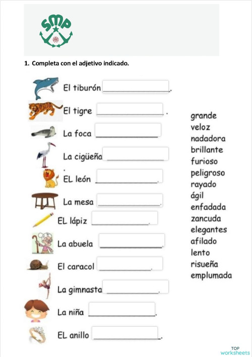 Taller De Los Adjetivo Demostrativo Ficha Interactiva Topworksheets