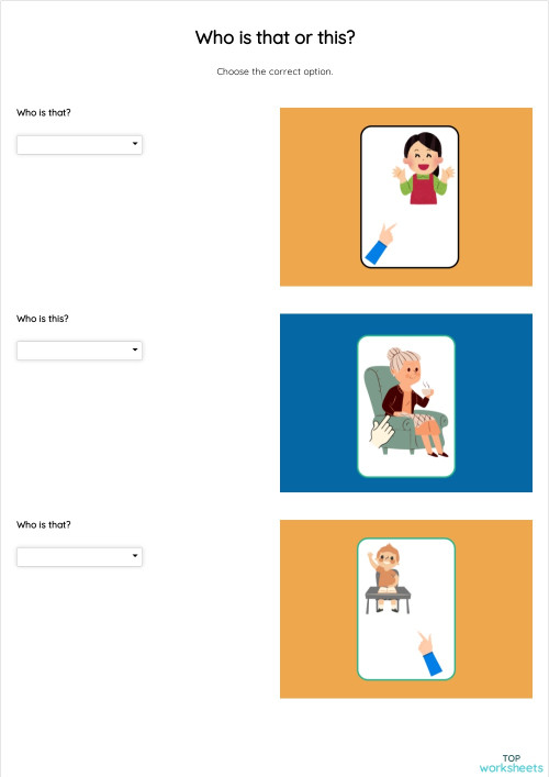 Who is that or this?. Interactive worksheet | TopWorksheets