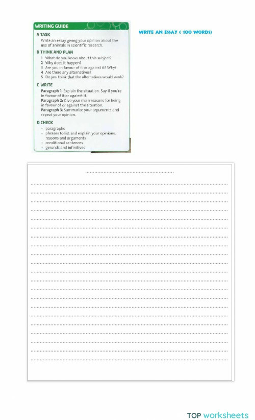 Essay. Interactive worksheet | TopWorksheets