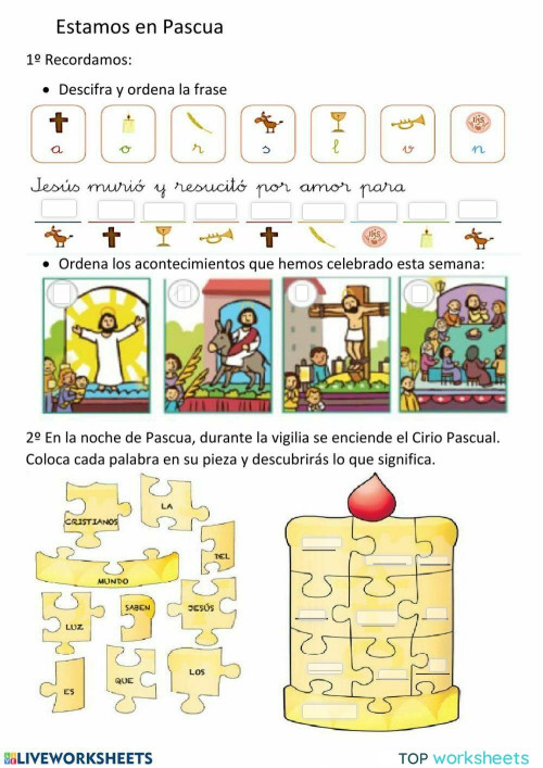 Estamos en Pascua. Ficha interactiva | TopWorksheets