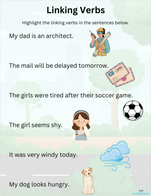 Linking Verbs. Interactive worksheet | TopWorksheets