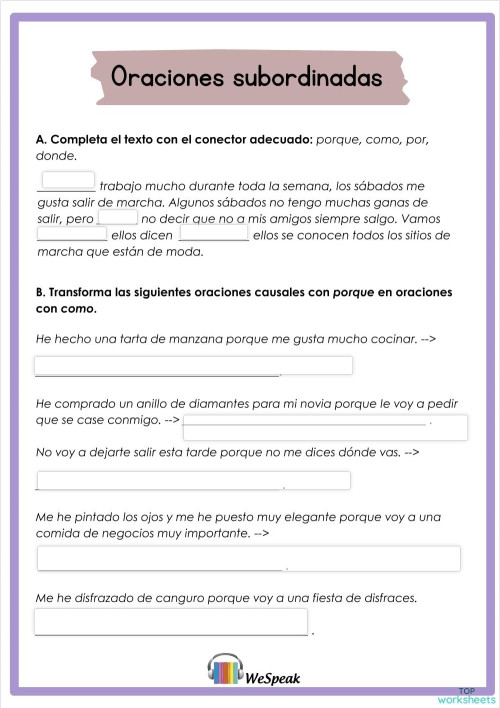 Ficha De Oraciones Simples Y Compuestas 100 Ejemplos De Oraciones