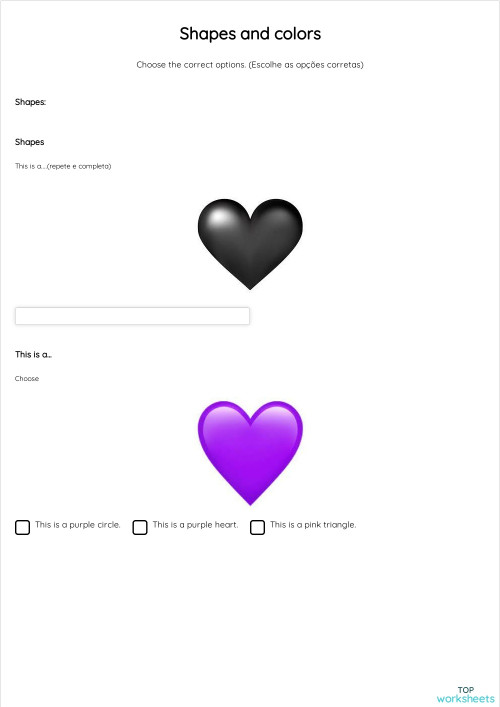 Shapes and colors. Interactive worksheet | TopWorksheets