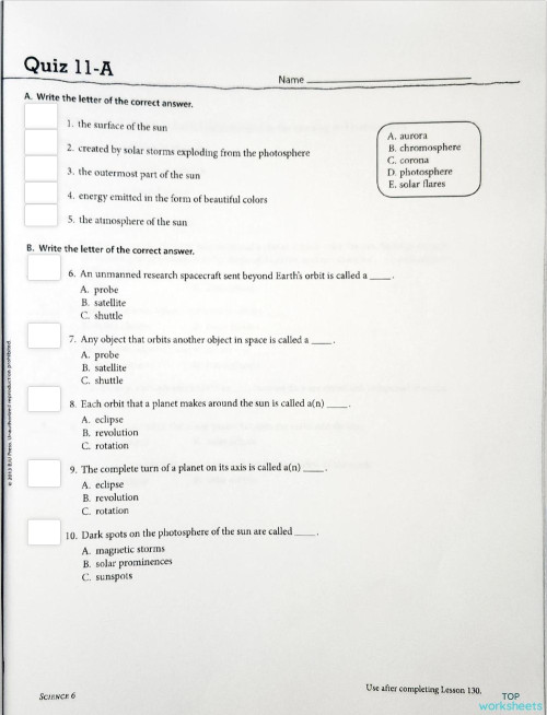 Lesson 132 Study Guide Pg 181-182. Interactive worksheet | TopWorksheets