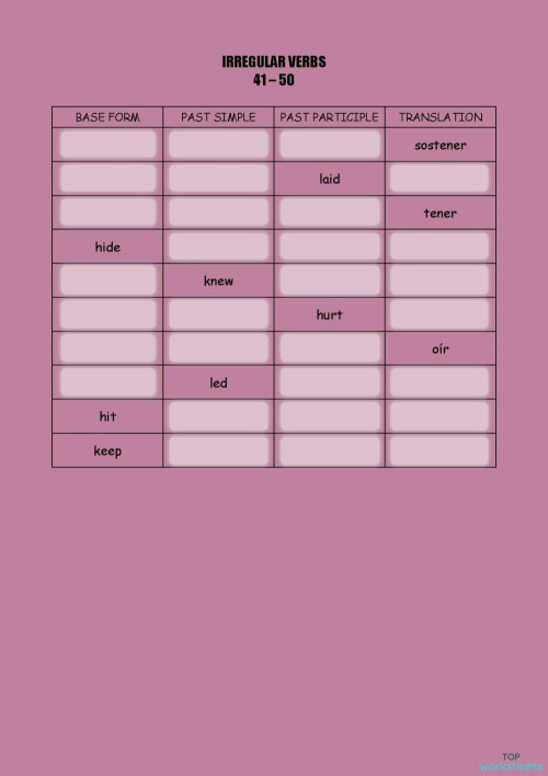 Verbs 41-50. Interactive worksheet | TopWorksheets