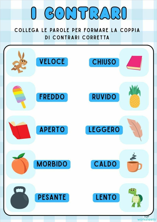 I contrari. Scheda interattiva | TopWorksheets