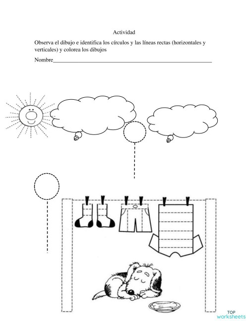 Círculos y Líneas rectas. Ficha interactiva | TopWorksheets