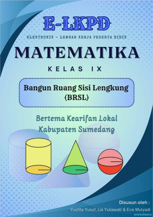 E-LKPD Bangun Ruang Sisi Lengkung (pembelajaran 4). Interactive worksheet | TopWorksheets