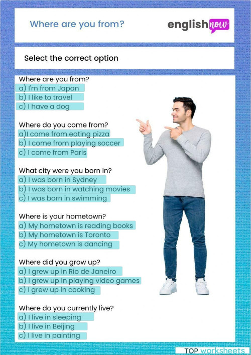 Where do you live?. Interactive worksheet | TopWorksheets