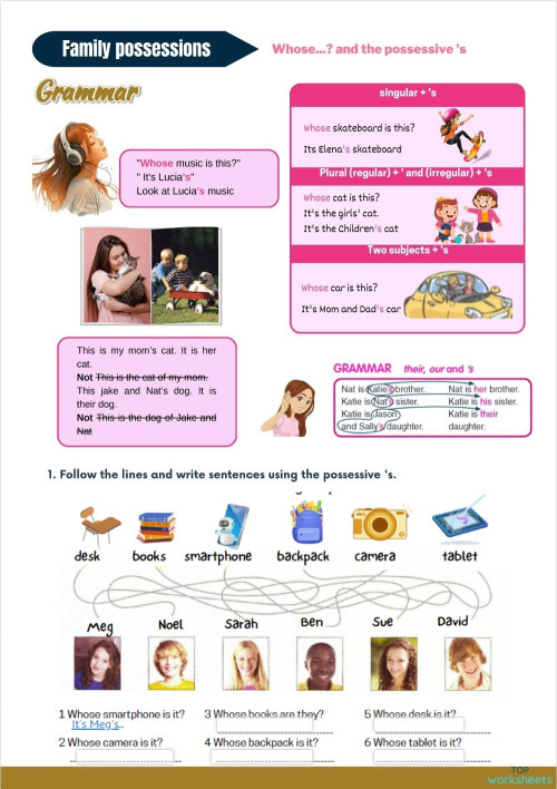 II Term 4 Family possesions. Interactive worksheet | TopWorksheets