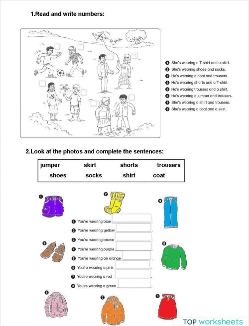 EN2-U2-Clothes. Interactive worksheet | TopWorksheets