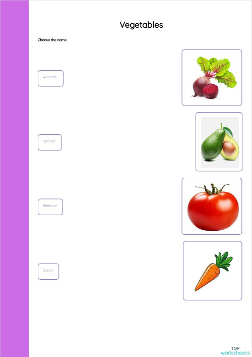 Vegetables. Interactive worksheet | TopWorksheets