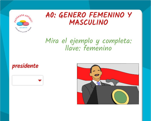 A1 inicial: GENERO FEMENINO Y MASCULINO. Ficha interactiva | TopWorksheets