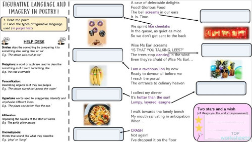 Figurative Language in poetry. Interactive worksheet | TopWorksheets