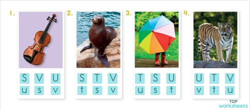 letters STUV. Interactive worksheet | TopWorksheets