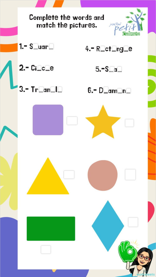 Shapes worksheet. Ficha interactiva | TopWorksheets