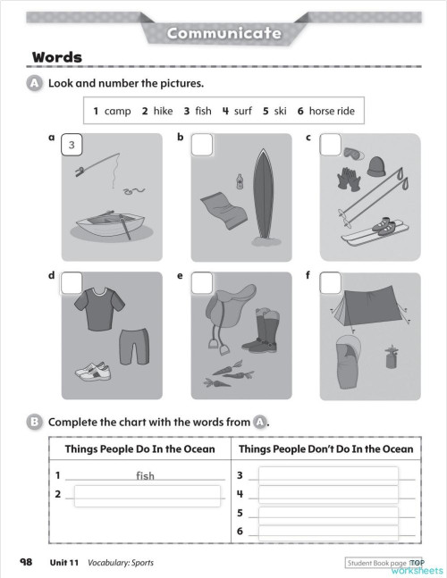 OD2 11 WB 098 099. Interactive worksheet | TopWorksheets