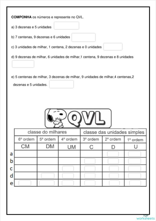 Ordem e classe : fichas interativas e exercícios online | TopWorksheets