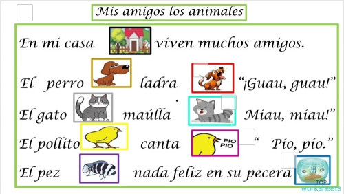 MIS AMIGOS LOS ANIMALES. Ficha interactiva | TopWorksheets
