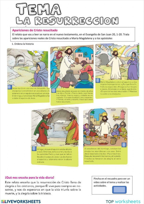 La resurrección. Ficha interactiva | TopWorksheets