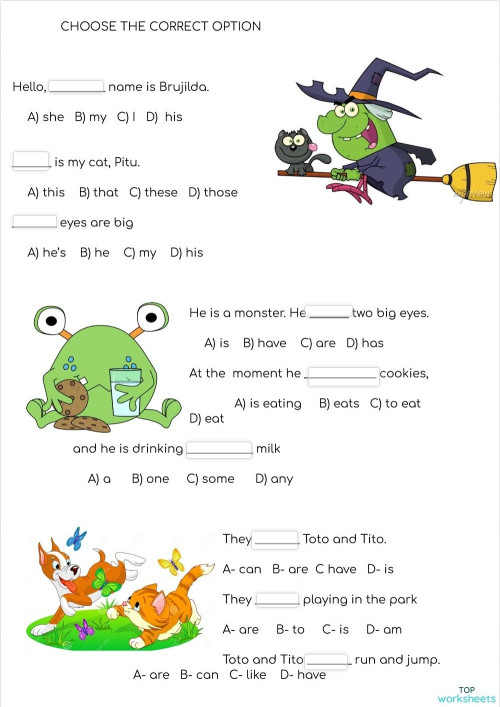 Choose The Correct Option Primary Interactive Worksheet Topworksheets