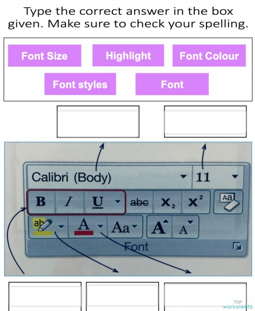 Microsoft Word - FONT. Interactive worksheet | TopWorksheets
