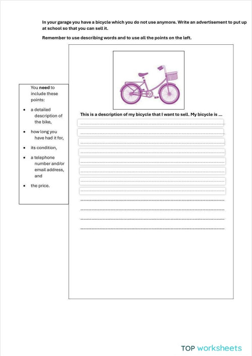 writing. Interactive worksheet | TopWorksheets
