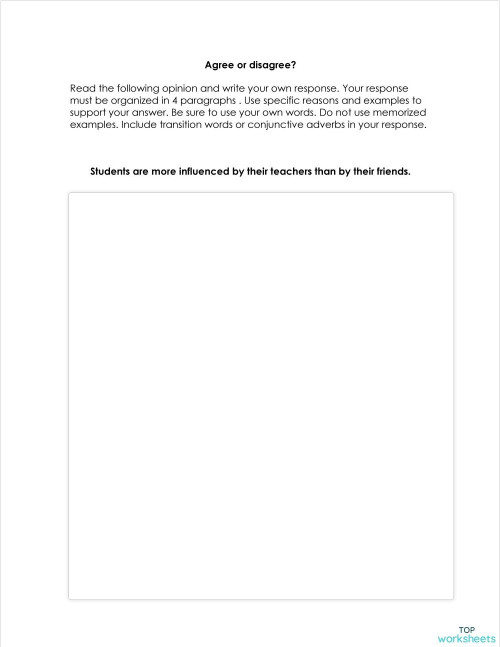 Agree or Disagree. Interactive worksheet | TopWorksheets