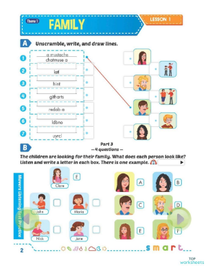 Theme 1: Family - Lesson 1. Interactive worksheet | TopWorksheets