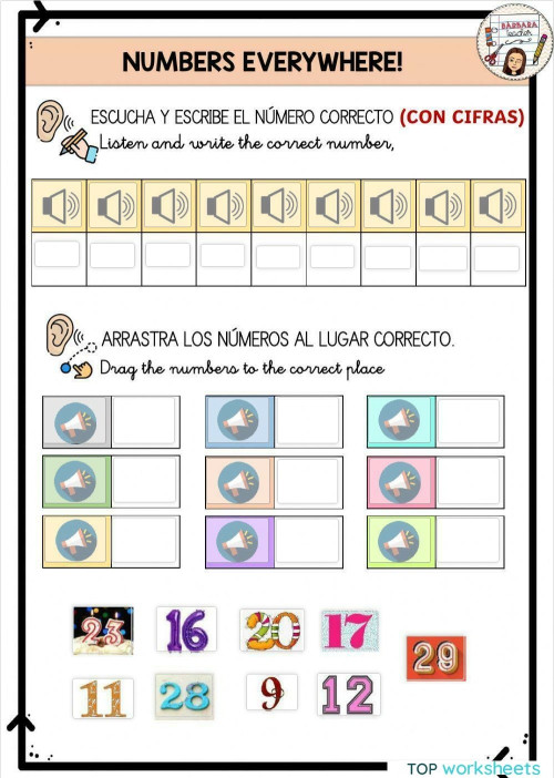 Numbers 1-29. Interactive worksheet | TopWorksheets