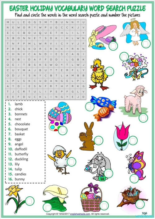 Easter holiday vocabulary. Interactive worksheet | TopWorksheets